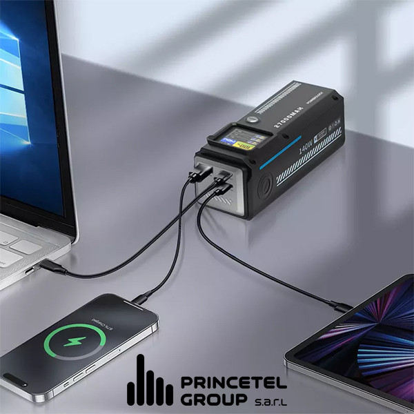 Powerology 140W Dual Channel Smart Battery Display Power Bank with ...